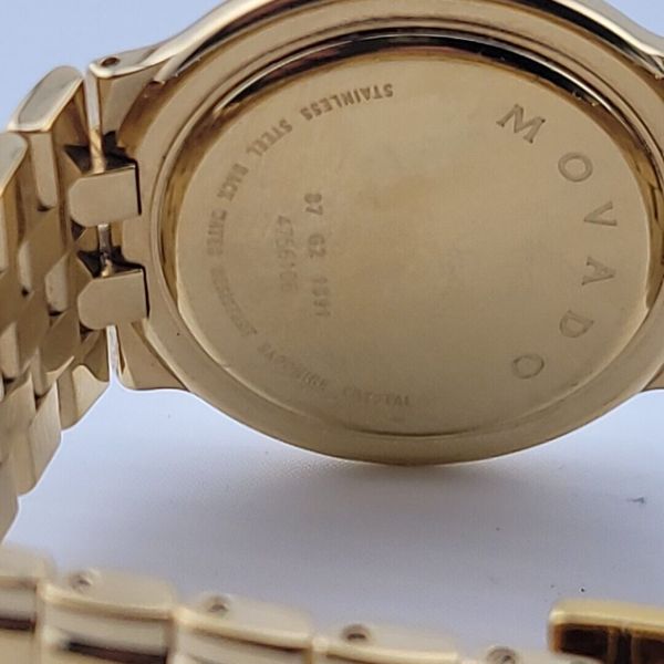 Movado Museum Men's Black Dial Watch, Gold Plated! New Battery ...