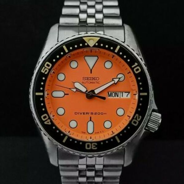 SEIKO DIVER 7S26-0030 SKX013 ORANGE FACE MOD AUTOMATIC WATCH 740955 SKX ...
