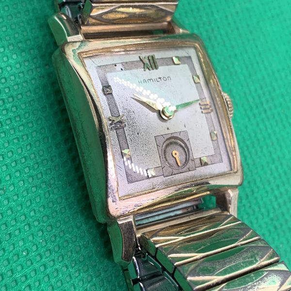 VTG 1950s Hamilton RYAN B Roman Numeral Manual Wind 10K GF Works **READ ...