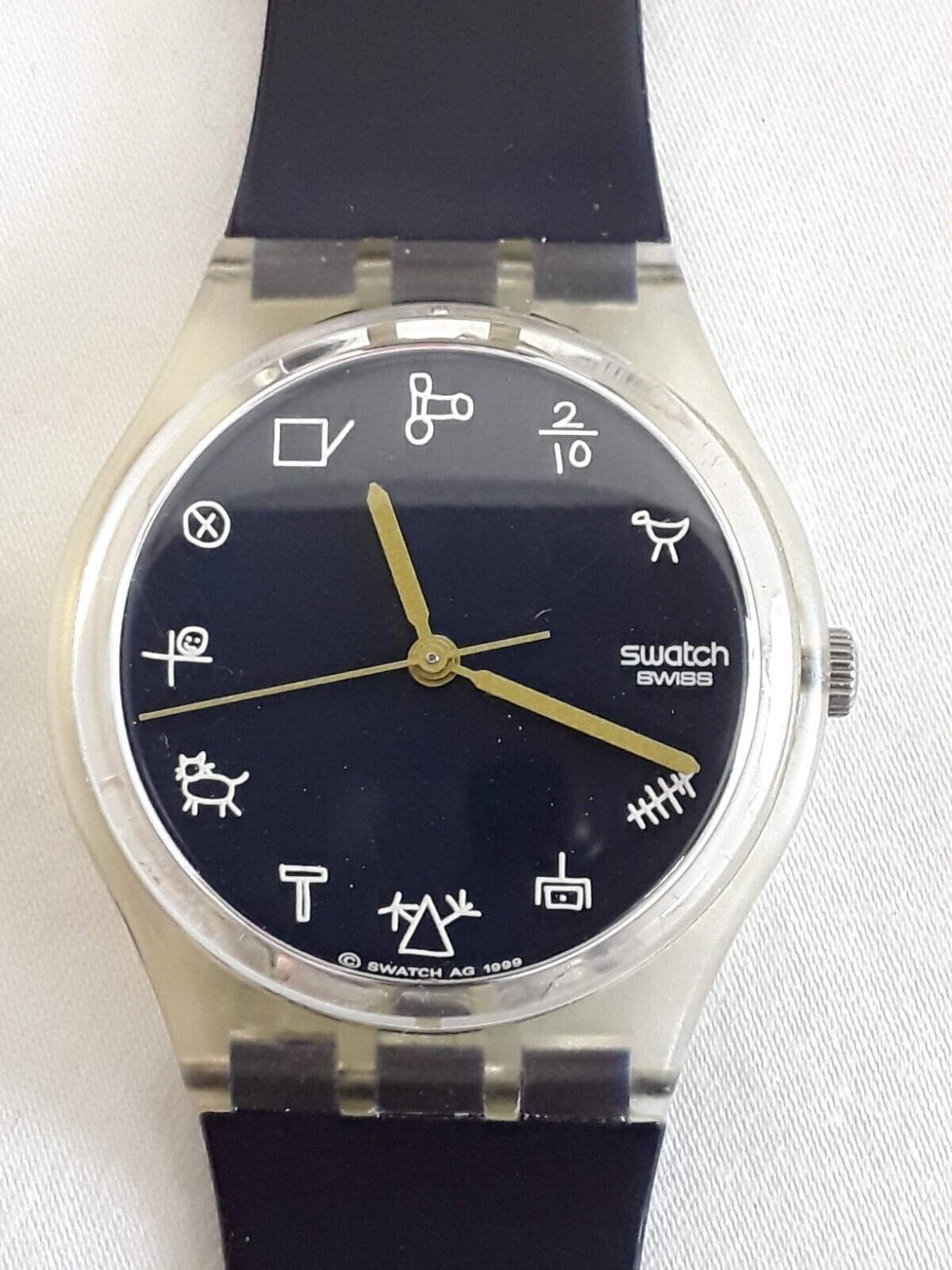 Swatch Rare Vintage Gents 1999 Watch 'Urban Slang' - GK328 on Blue ...