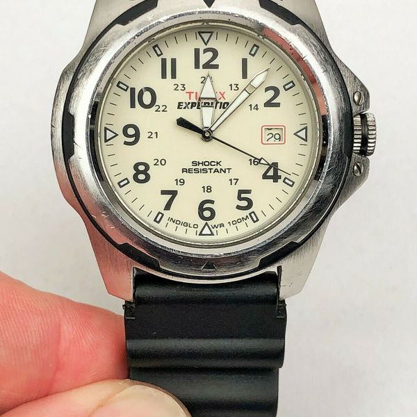 Vintage Timex Expedition Shock Resistant Indiglo WR 100M Men's Watch ...