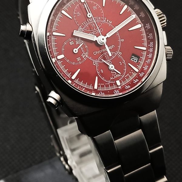 Seiko SUS Military Telemeter Rare Ruby Red 90s Alarm Chronograph From ...