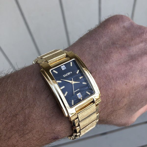 STUNNING Neo Art Deco Elgin Diamond Menâ s Tank Watch | WatchCharts ...