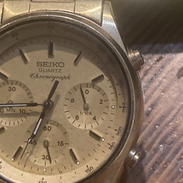 Vintage Seiko Chronograph Menâ s Watch 7A28-7029 Gold Tone Tachymeter Read | WatchCharts Marketplace