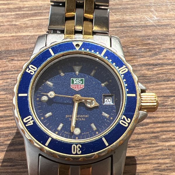 Vintage TAG Heuer Professional 200m Blue Dial Ladies Quartz Watch ...
