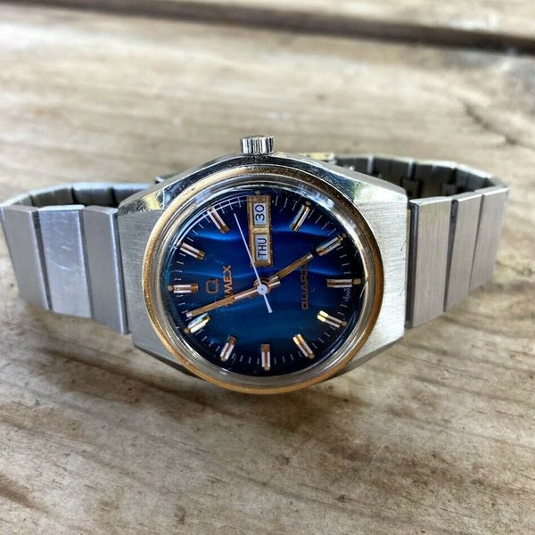 Vintage Original Timex Q Falcon Eye 70's Quartz Runs Great! FREE ...