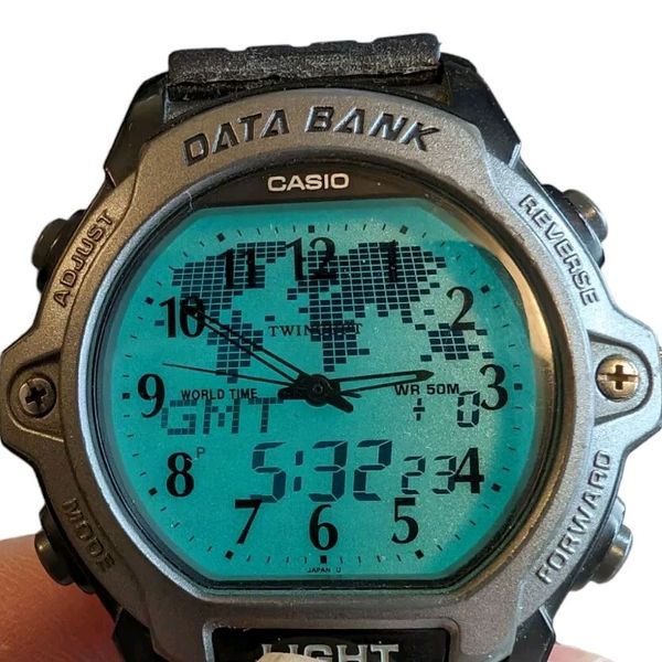 Vintage Casio ABX-23 Twincept Databank World Time Analog & Digital ...