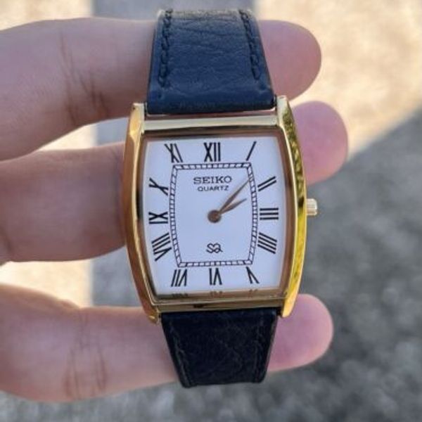 Vintage Seiko Tank Golden Roman Numeral Watch | WatchCharts Marketplace
