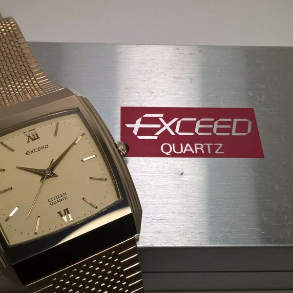 Citizen 90's Ultra Hard Alloy Gold 4-795733 K Exceed Ultrathin Quartz ...