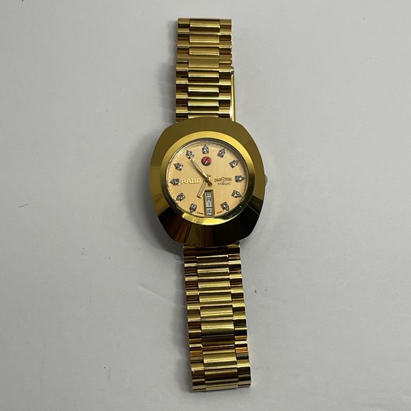 Rado Watch Diastar Magic 13-G Automatic 90s Vintage Oval Gold Carbide ...