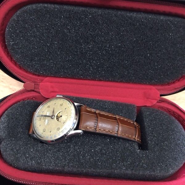 Rare 1949 Omega Cosmic Moonphase 2471-1 Triple Date ORIGINAL DIAL WITH ...