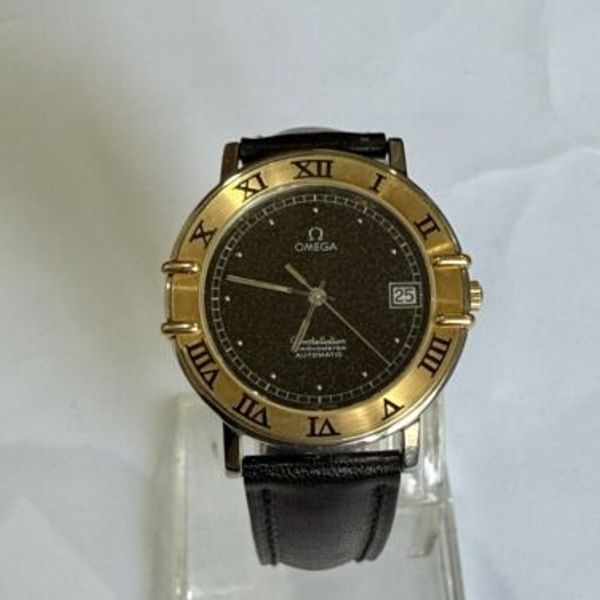 Omega Constellation Automatic Chronometer 18k Gold Watch Rare black ...