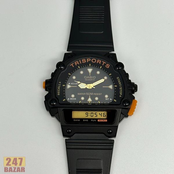 Vintage 1990s Casio TRI-10W 721 Digital Analog Watch - Works Great ...