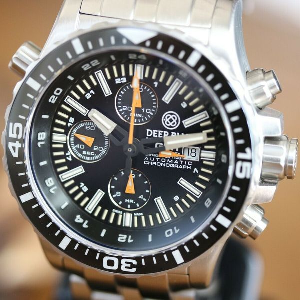 Deep Blue Ltd. Ed. DayNight T100 GMT Valjoux 7754 Black Dial (63 ...