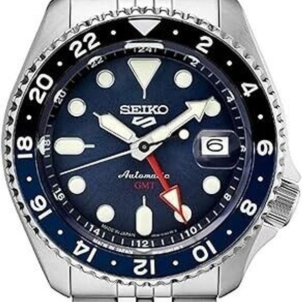 Seiko 5 Sports SKX GMT Automatic Blue Dial Stainless Steel Men's Watch ...