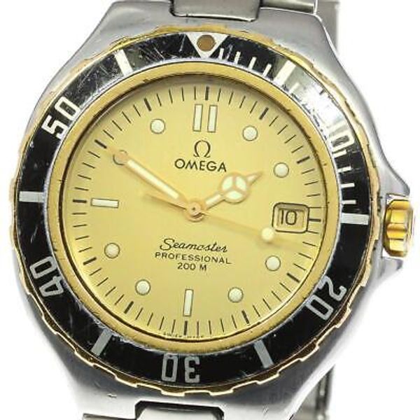 Omega Seamaster 200 Date Quartz Men's Watch 36mm Black Dial SS/YG Pre ...