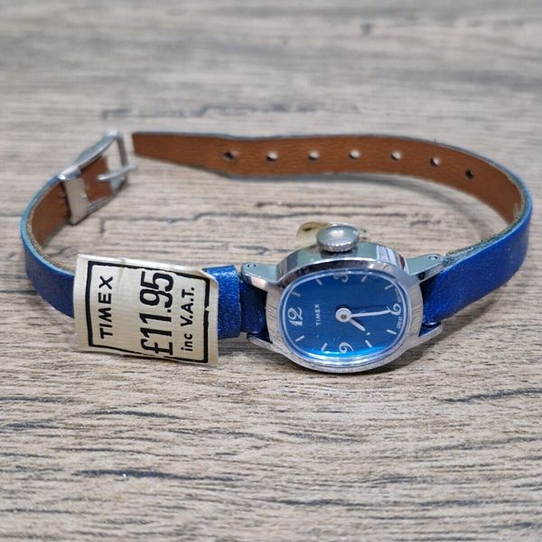 New Old Stock - Vintage Ladies Timex Blue Face And Blue Strap ...