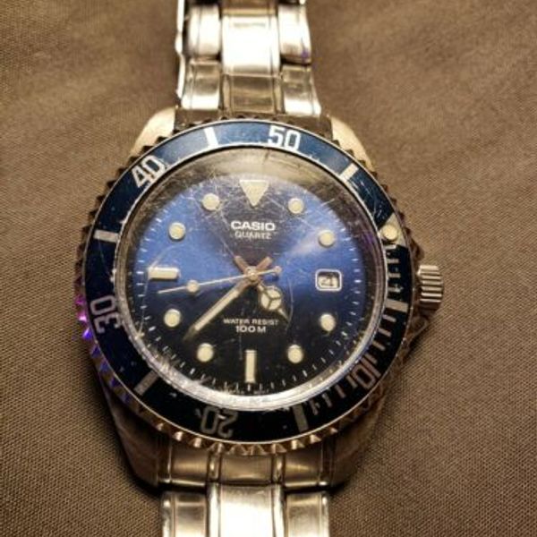 CASIO MTD-1010 Men’s Watch (1346) Vintage Diver Style Blue Dial ...