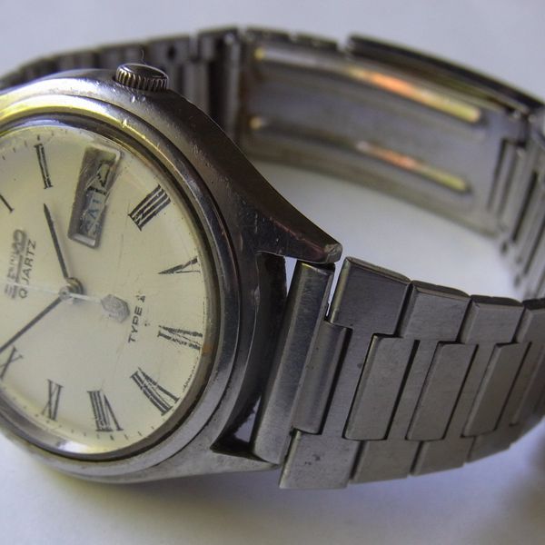 JUNK! SEIKO TYPE II 0903-7030 ROMAN 1976 SUWA VINTAGE MENS QUARTZ JUNK ...