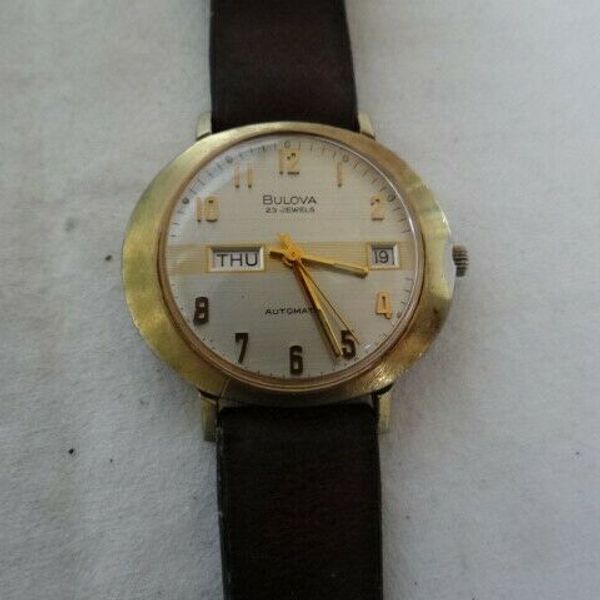 Vintage 1972 Bulova "President A" Model 23j 10K RGP Automatic Watch ...