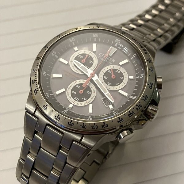 citizen eco drive Chronograph mens watch titanium,solar Powered ...