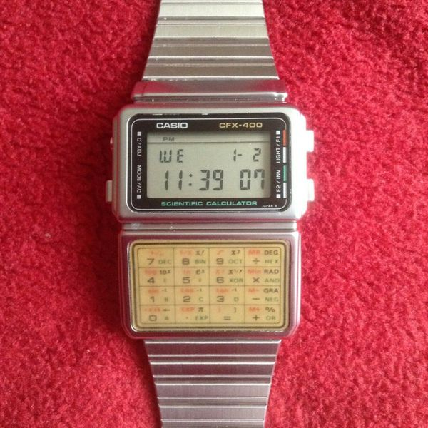 VINTAGE CASIO CFX-400- Scientific Calculator Watch- RARE WHITE KEYPAD ...