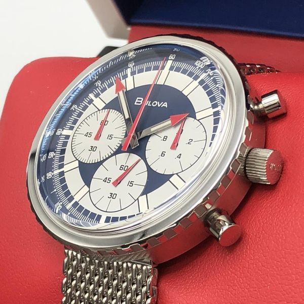 [Pre-owned] BULOVA 96K101 ARCHIVE COLLECTION CHRONOGRAPH C SILVER NAVY ...