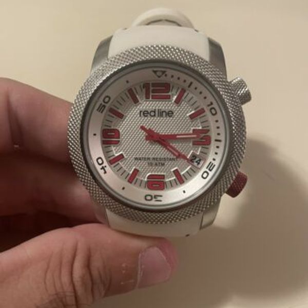 Redline Mens WR 10ATM/330 Ft 316L Stainless Steel Mineral Crystal Watch ...