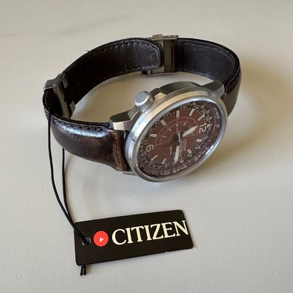 Citizen Nighthawk Havana Edition. Brown leather strap. Serviced 12 ...