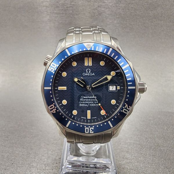 Omega Seamaster 300 Watch Men 41mm Blue Dial Steel Date Automatic ...