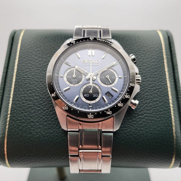 Seiko Chronograph 8T63-00D0 Meca-Quartz JDM Blue Dial 40mm Men's Watch ...