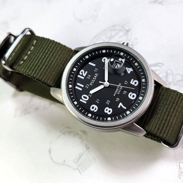 Pulsar by Seiko Kinetic Military Field Watch - New Capacitor, New NATO ...