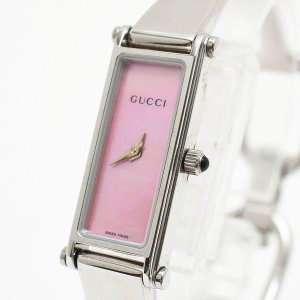 Vintage Gucci 1500L Watch Quartz 14mm Women's Pink Dial Swiss Made ...