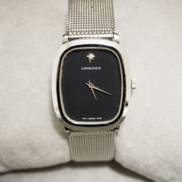 Longines Manual 17 Jewels Men's 28mm Watch Black Dial Oval Vintage With ...