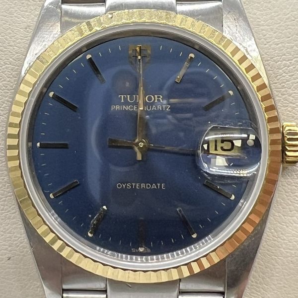Tudor Prince Quartz Oysterdate Two Tone Blue Dial Oyster Band Non ...