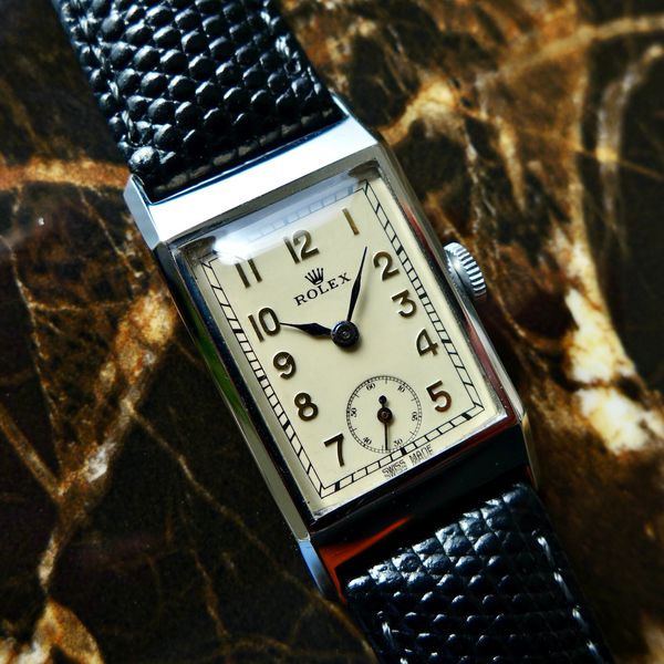 A STUNNING VINTAGE 1935 ROLEX RECTANGULAR "TANK" R. 2417 IN STAINLESS STEEL | WatchCharts ...