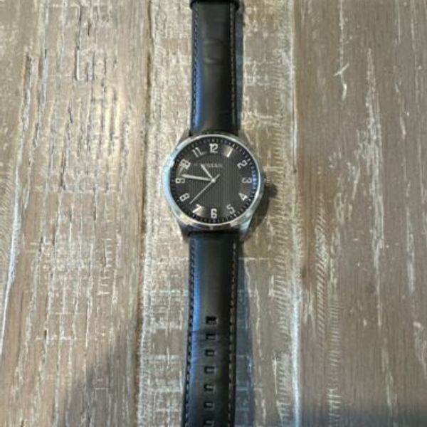 Fossil Men's Wristwatch Watch Black Leather Stainless FS-4495 Used ...