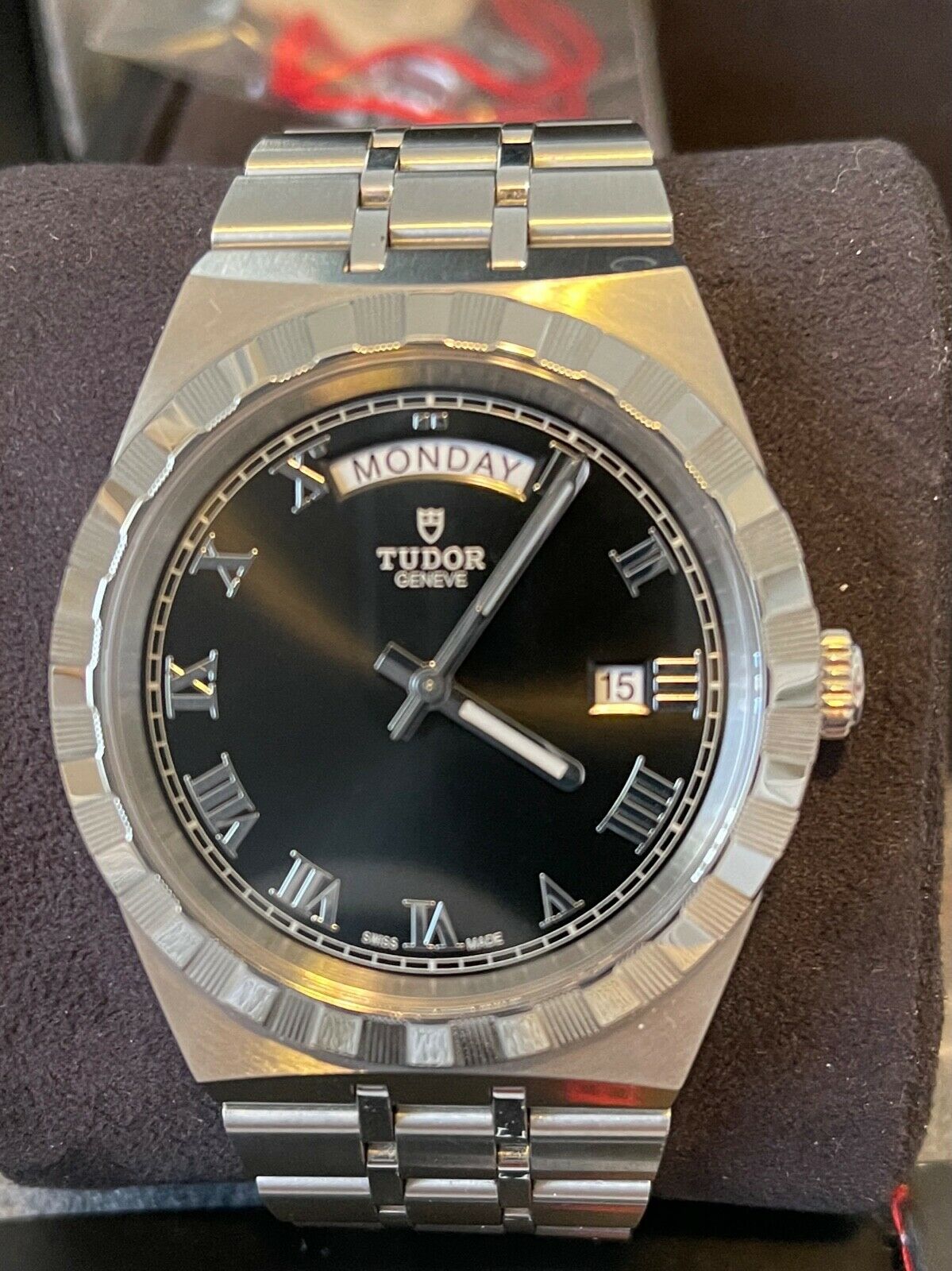 *EXCLUSIVE* 2020 TUDOR ROYAL DAY-DATE BLACK DIAL WATCH 28600 W/BOX CARD ...
