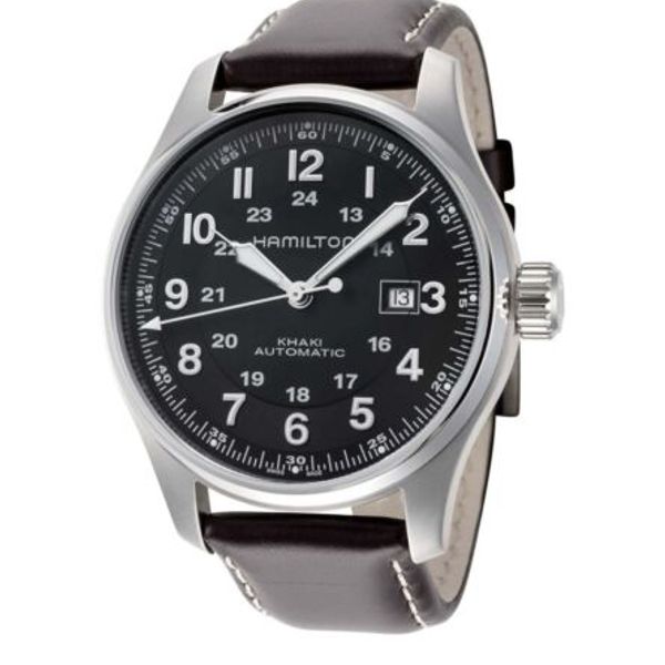 HAMILTON Khaki Field Officers Black Dial Automatic Watch H70625533 ...