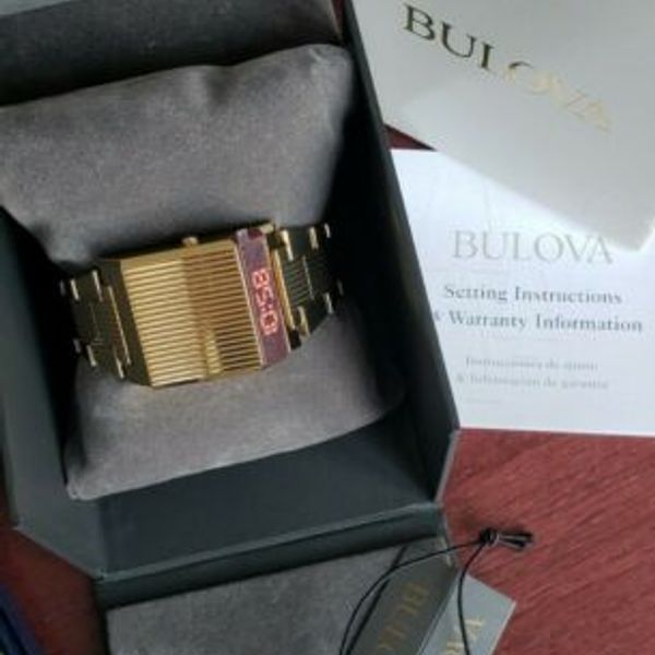 Bulova Computron Gold 1970's Re-Issue (97C110) LED Full-Kit Retro ...