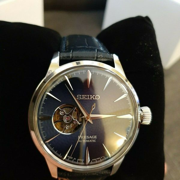 Seiko Presage Cocktail Time Men's 'Blue Moon' Blue Dial SSA405 Open ...
