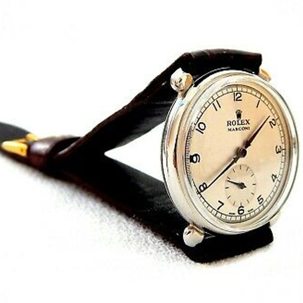 Vintage Watch ROLEX MARCONI Military Hand Winding Steel 1945c 33mm ...