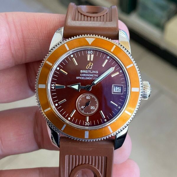 BREITLING Superocean Heritage 38 Automatic Date Watch A37320 BROWN DIAL ...