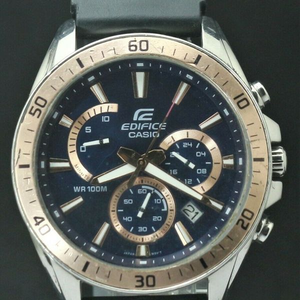 Styles Casio Edifice EFR-552 Men's Blue Dial Chronograph Date Excellent ...