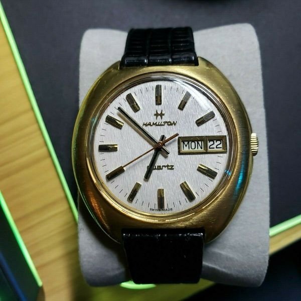 Vintage HAMILTON Men’s Quartz Watch 700001-4 14k Gold Electroplated ...