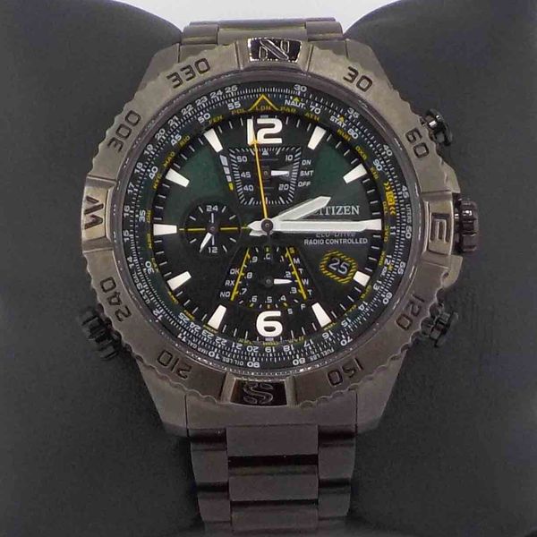 CITIZEN PROMASTER NAVIHAWK CHRONOGRAPH GREEN DIAL MEN'S WATCH AT8227 ...