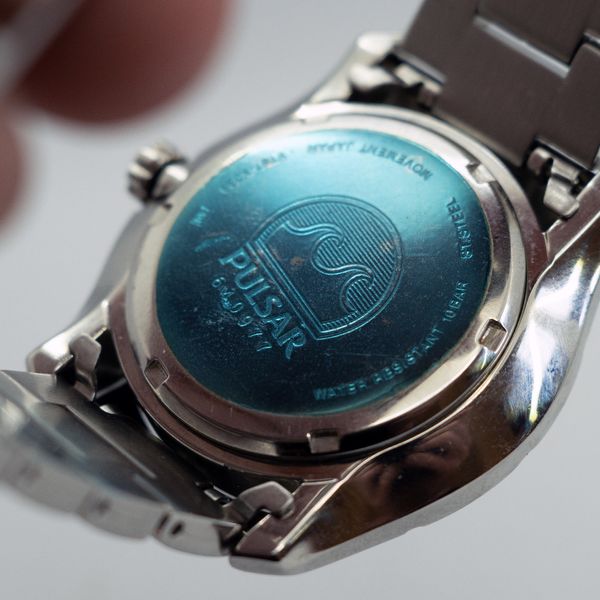 Pulsar by Seiko Kinetic YT57 Blue Dial Date 4:30 100M Brushed Steel ...