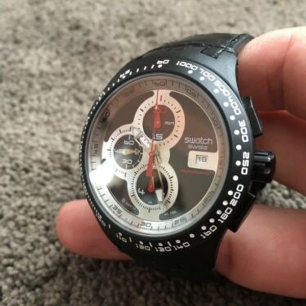 Swatch Watch Chronograph RIGHT TRACK SVGB400 Mechanical Automatic Swiss | WatchCharts Marketplace