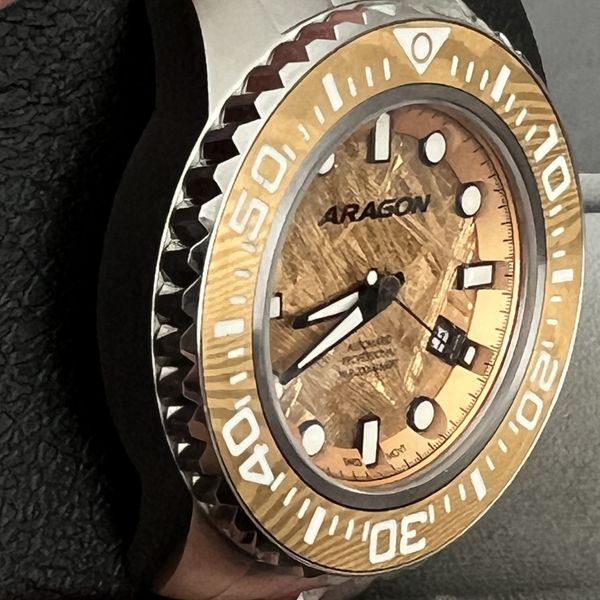 Aragon EVO Limited Ed #7/66 Meteorite Dial Timascus Bezel Swiss ...