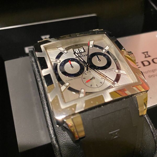 Edox Classe Royale Chronograph Big Date Men's Quartz Watch (10013-3-AIN ...